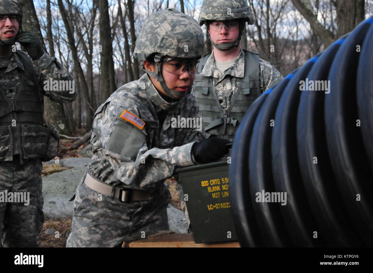 42nd Inf. Div. Soldiers from Headquarters Services Company determine ...