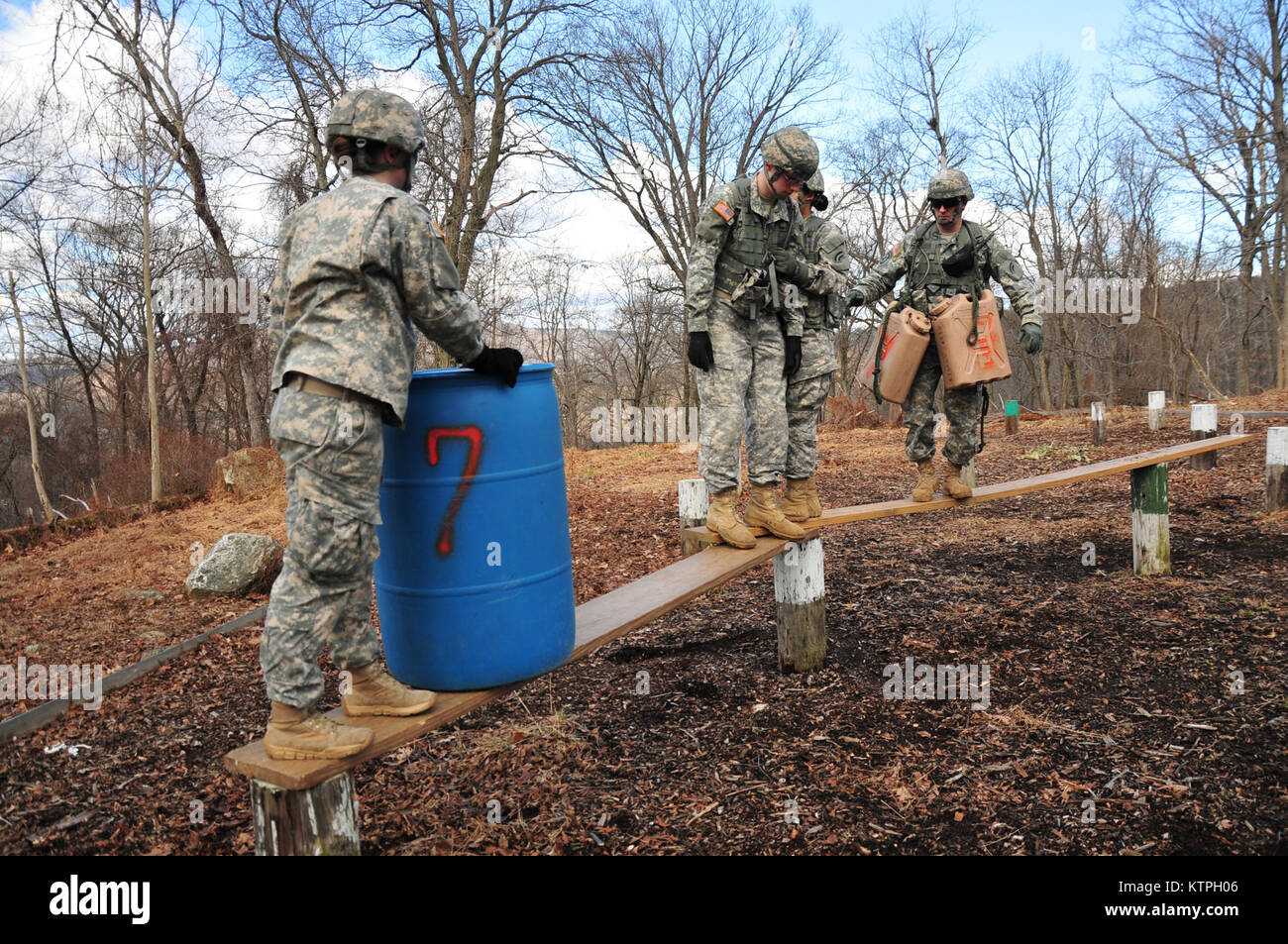 42nd Inf. Div. Soldiers from Headquarters Services Company determine ...