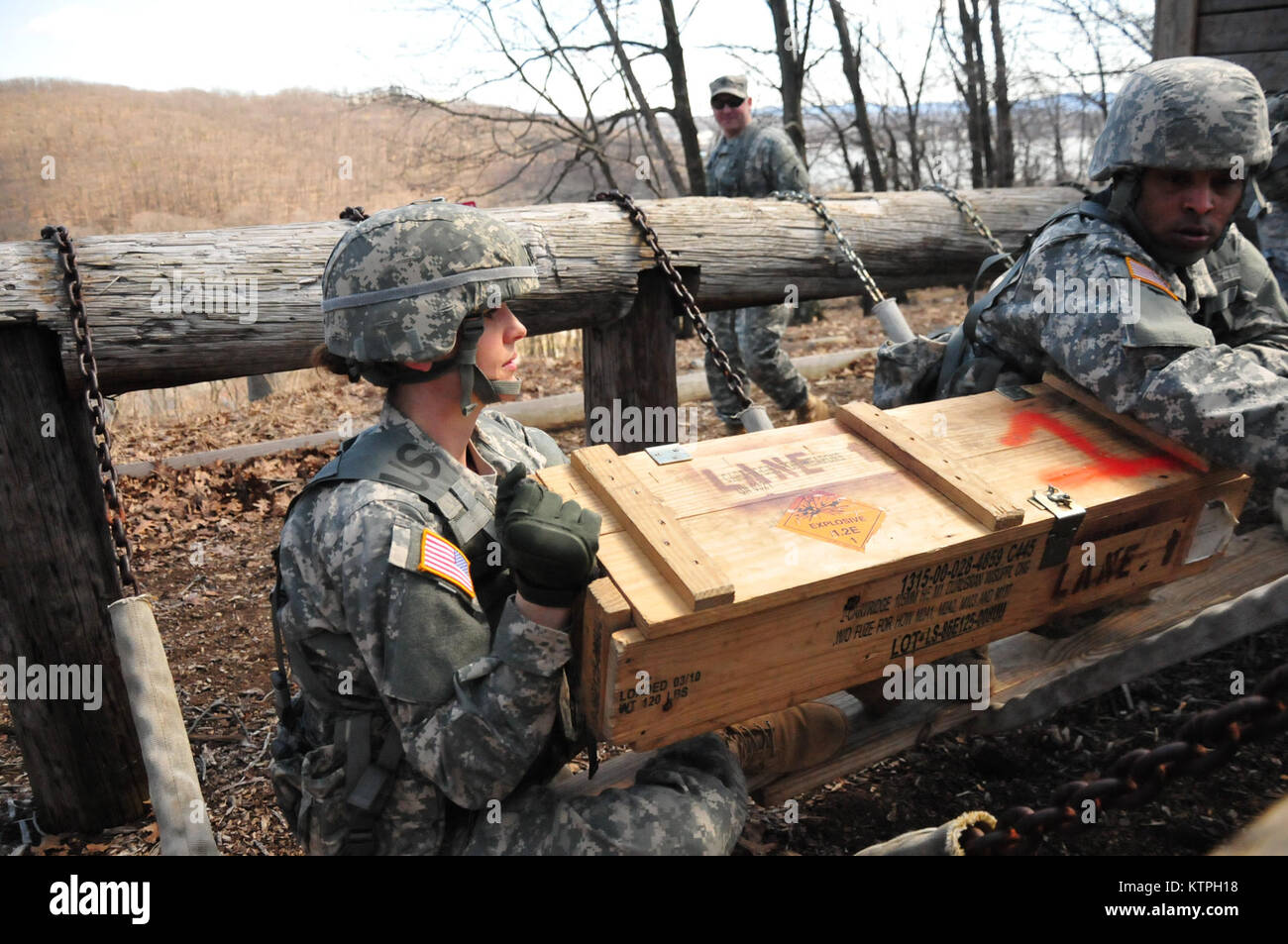 42nd Inf. Div. Soldiers from Headquarters Services Company determine ...