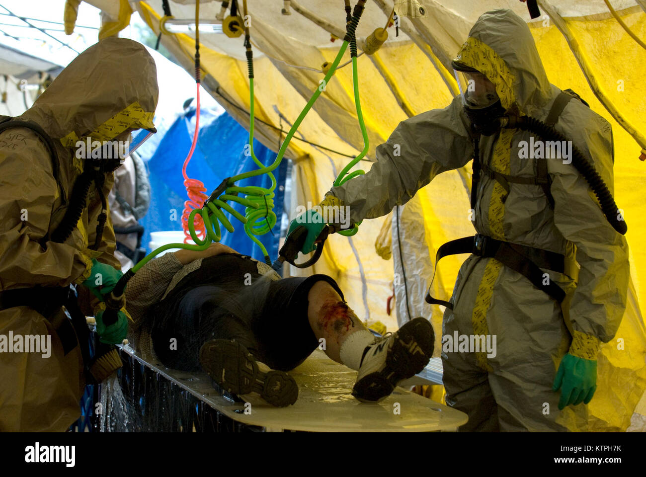 Soldiers from the 2-101st Cavalry conduct decontamination operations ...