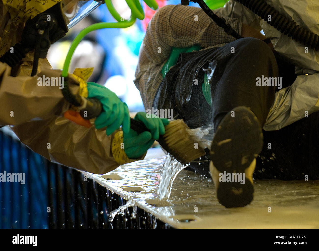 Soldiers from the 2-101st Cavalry conduct decontamination operations ...
