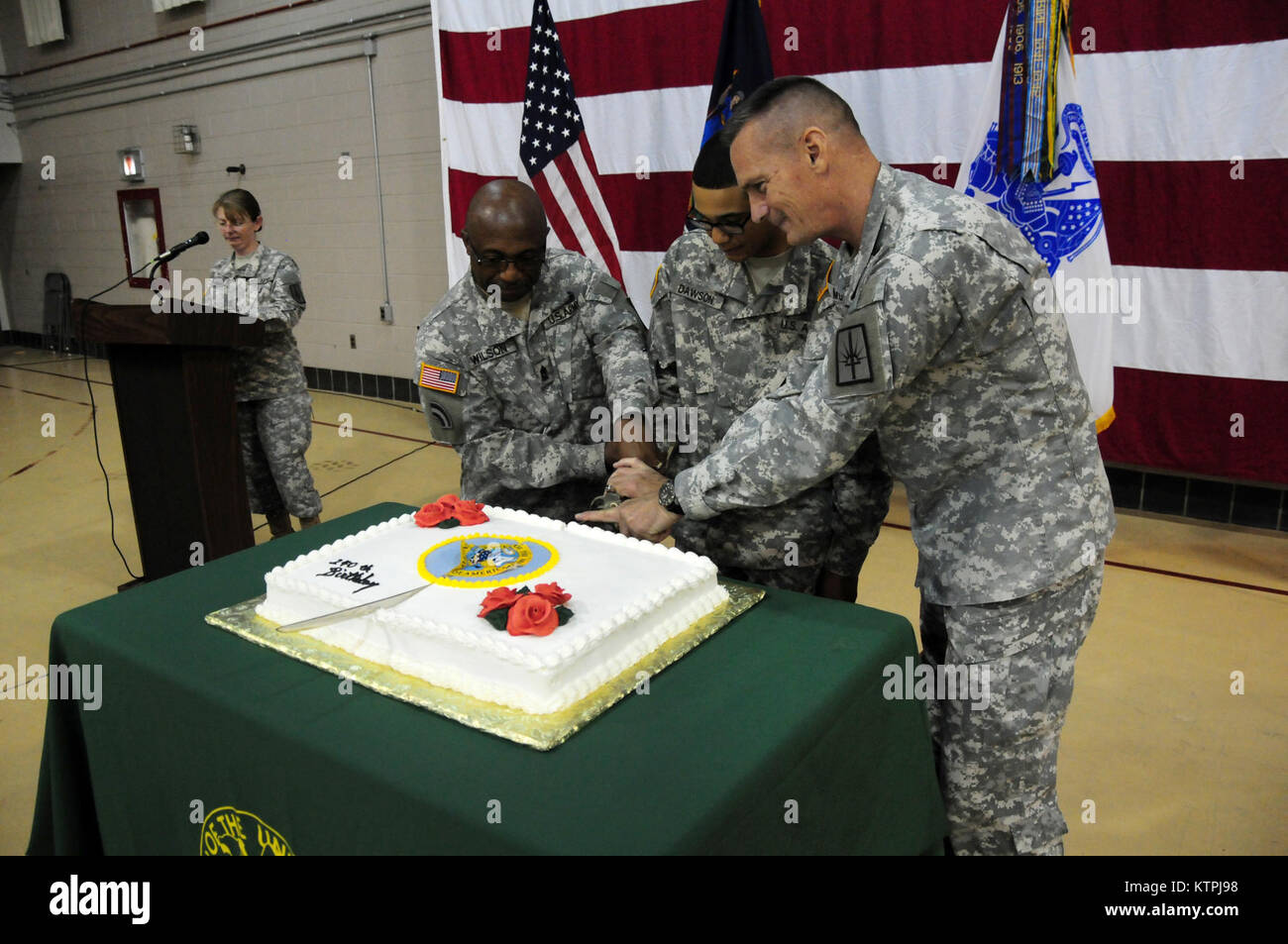 Command Sgt. Maj. Louis Wilson (left), Private Eric Dawson and Maj. Gen ...