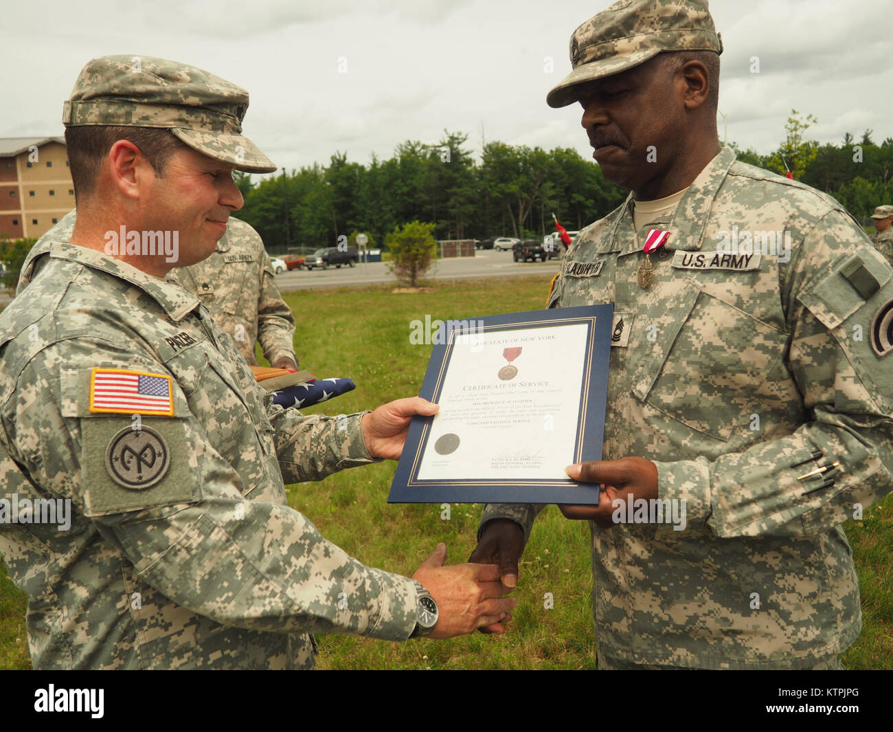 Master Sgt. Michael Slaughter receives an award after 35 years of ...