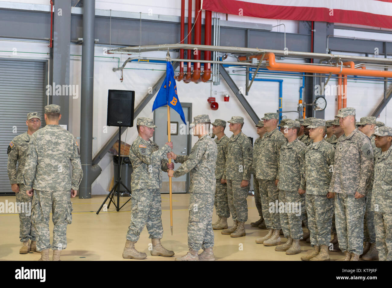 The guidon for Detachment 1 Company B, 3rd Battalio 126th Aviation is ...