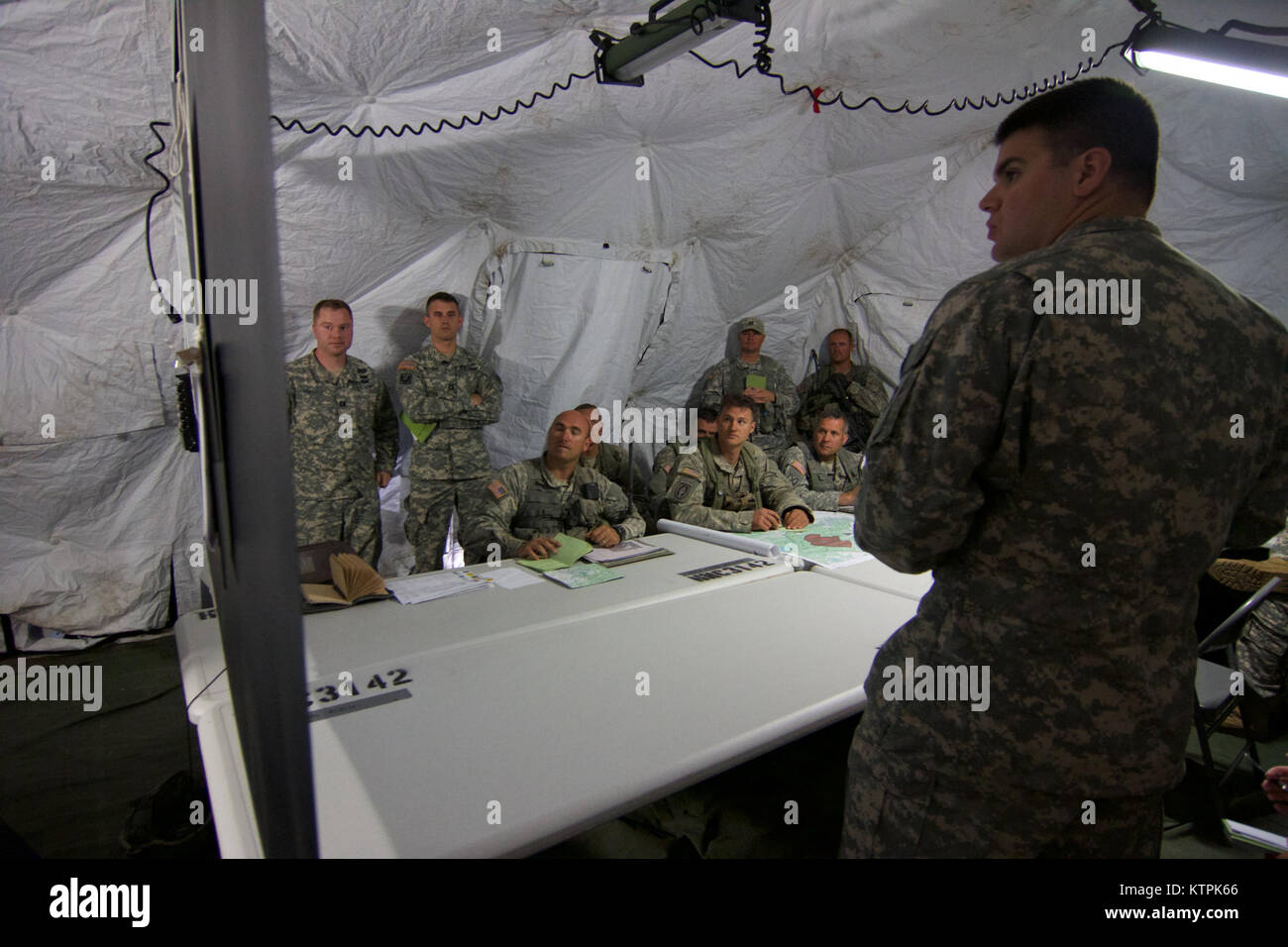 Soldiers host an air mission brief to coordinate the training exercise ...