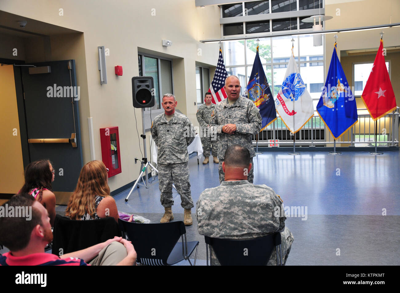 Lt. Col. Dana Brewer is introduced by Brig. Gen. Raymond Shields during ...