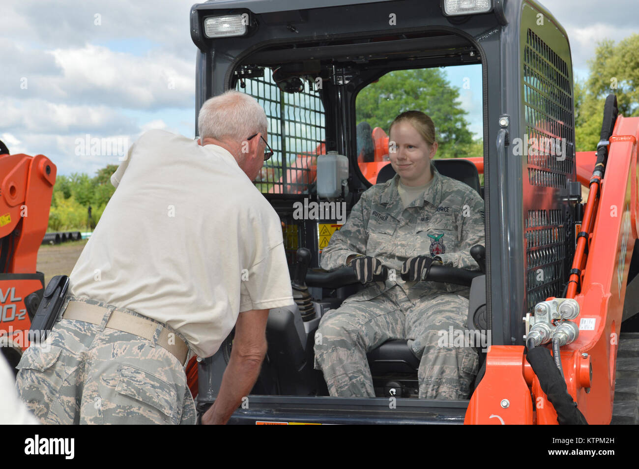 Chief Master Sgt. Mark Schaible instructs Staff Sgt. Jodie Ruther, a ...