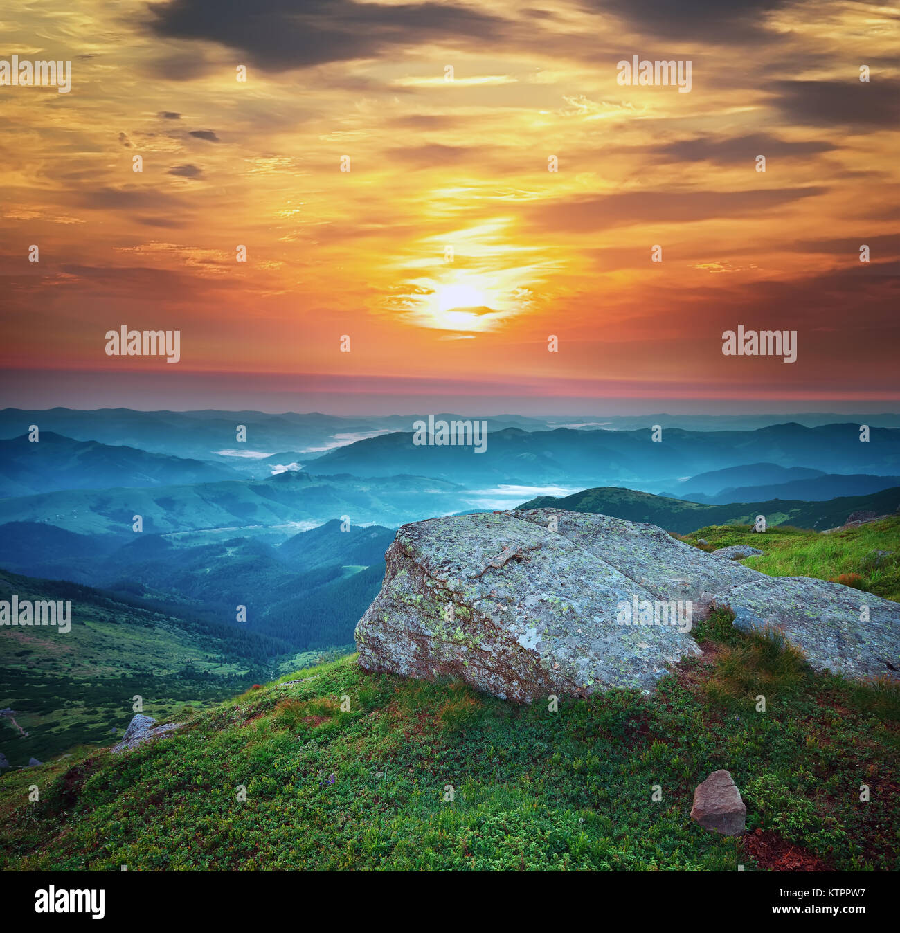 Beautiful mountain landscape. Composition of nature Stock Photo - Alamy
