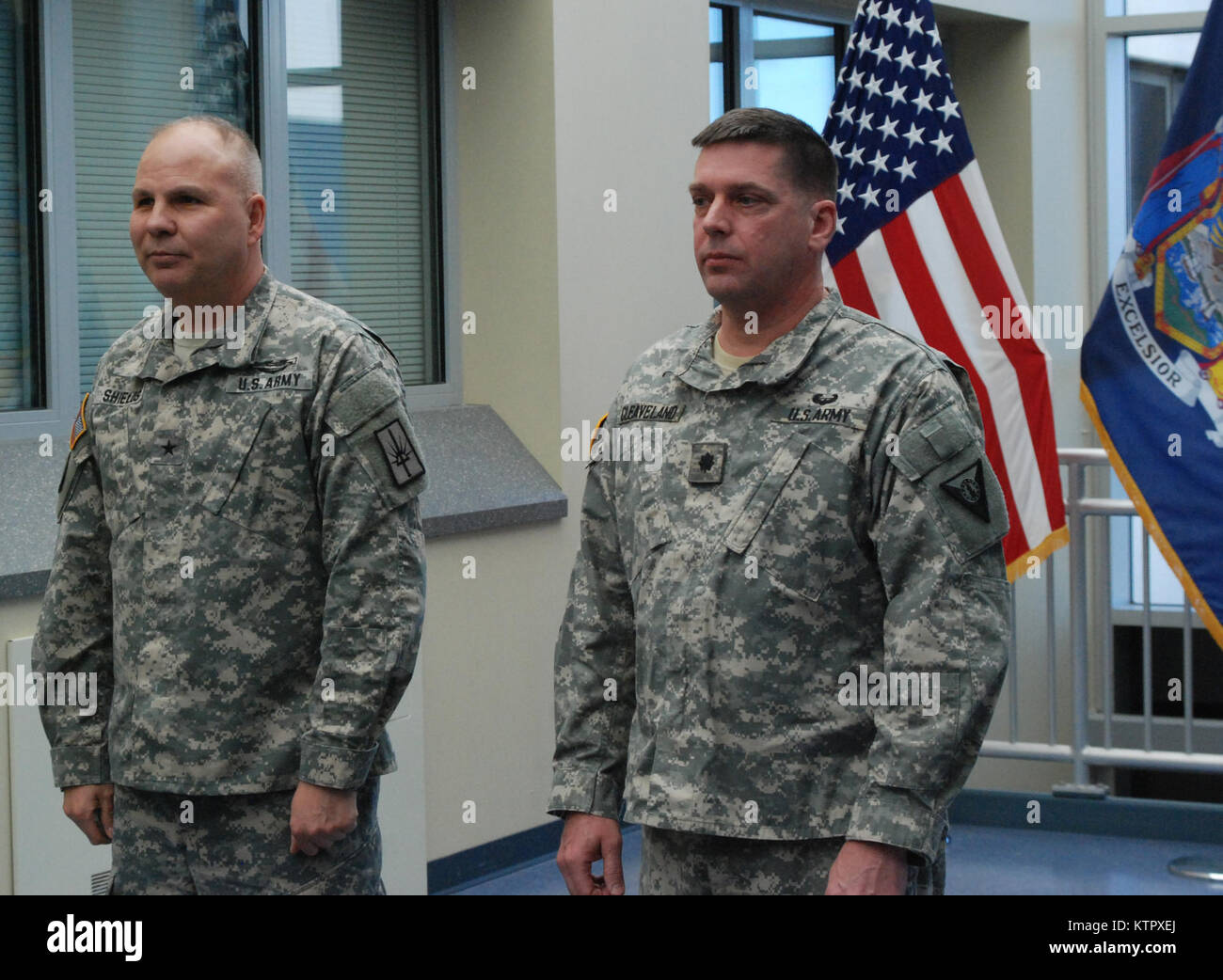 New York Army National Guard Lt. Col. Scott Cleaveland (left) stands ...