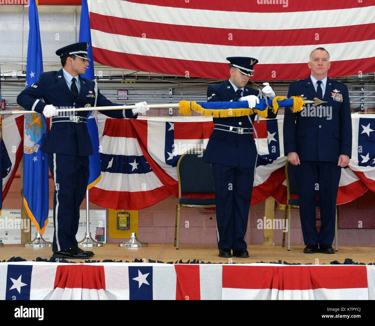 The 106th Rescue Wing Honor Guard presents the colors at change-of ...