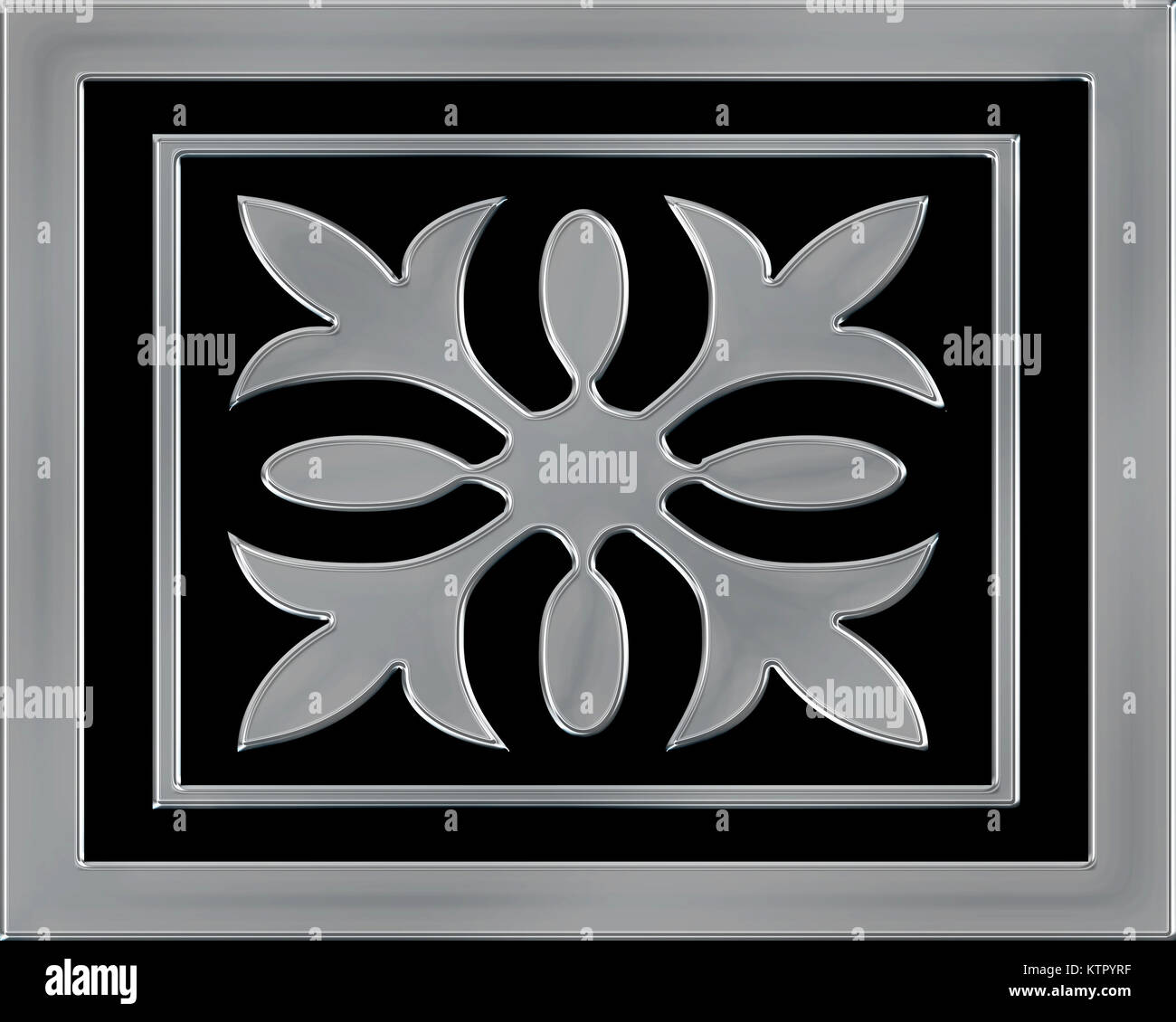 Ornamental emblem in silver metallic Stock Photo - Alamy