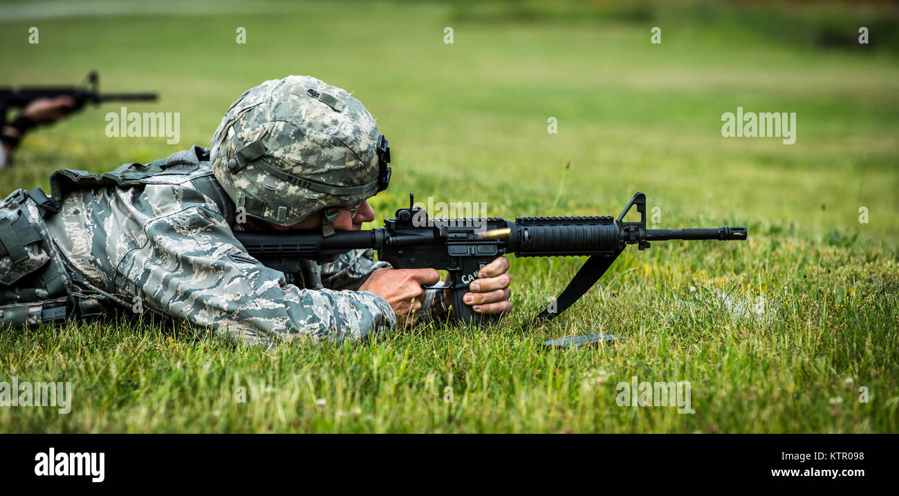 A competitor in the Sgt. Henry Johnson Individual Combat Rifle Match ...