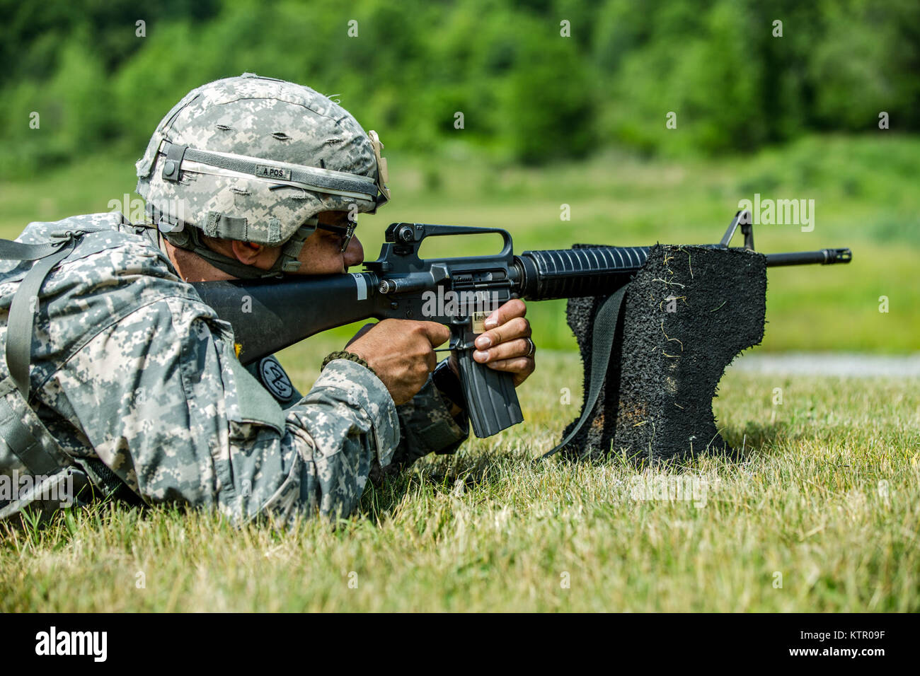 A competitor in the Sgt. Henry Johnson Individual Combat Rifle Match ...