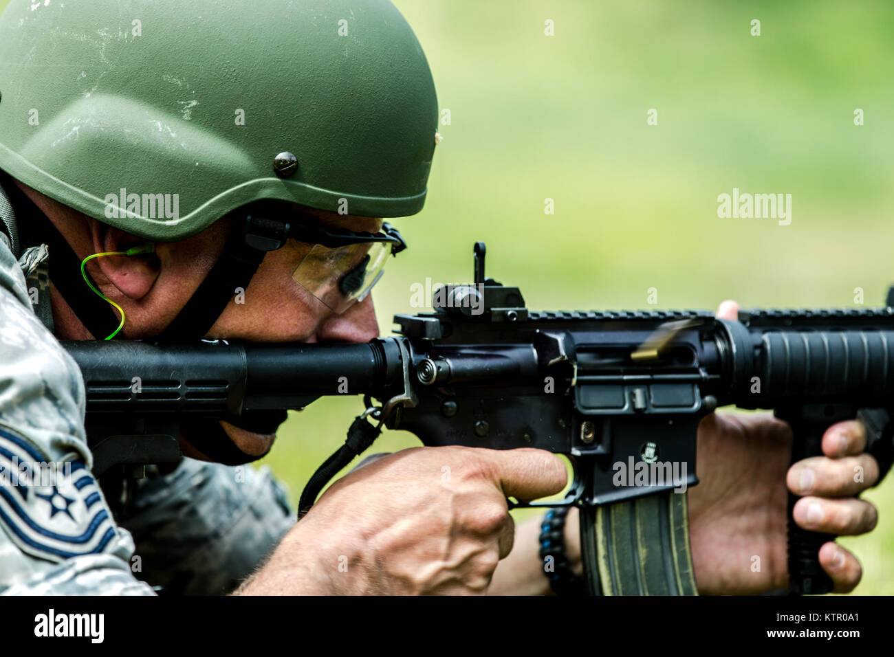 A competitor in the Sgt. Henry Johnson Individual Combat Rifle Match ...