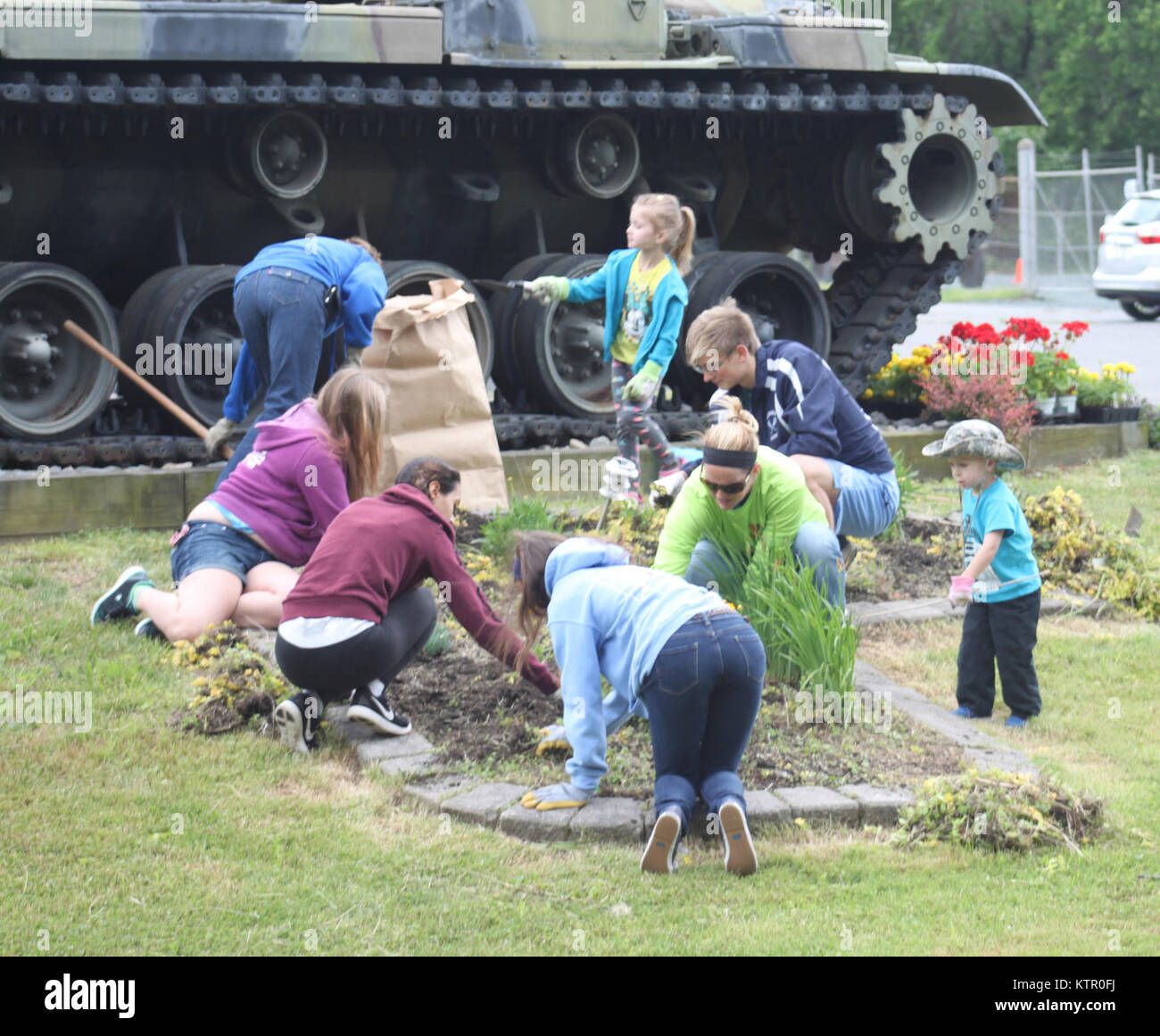 New York Army National families took some time to beautify the grounds ...