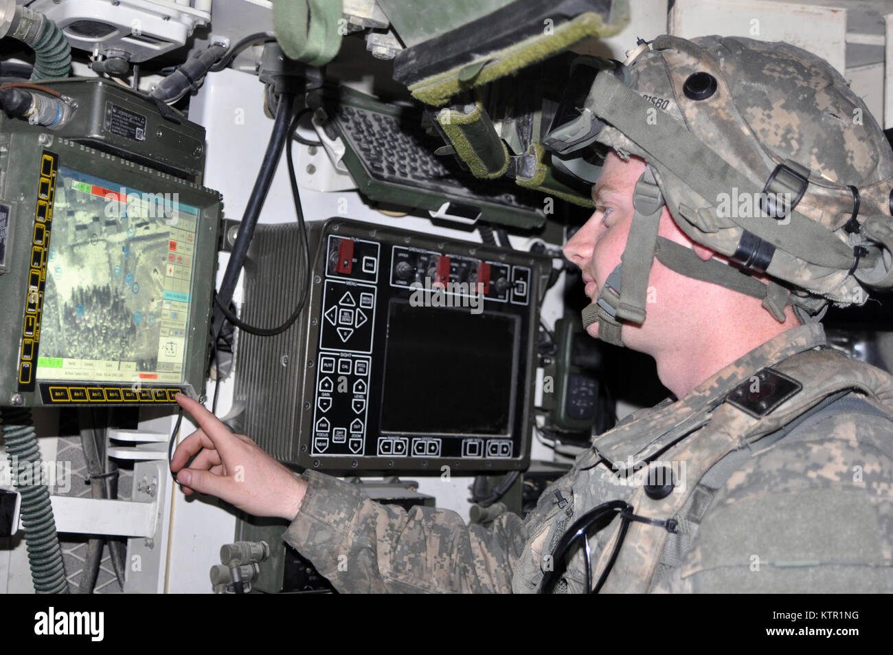 Pennsylvania Army National Guard Spec. Nathan Penwell, a M1126 Stryker ...