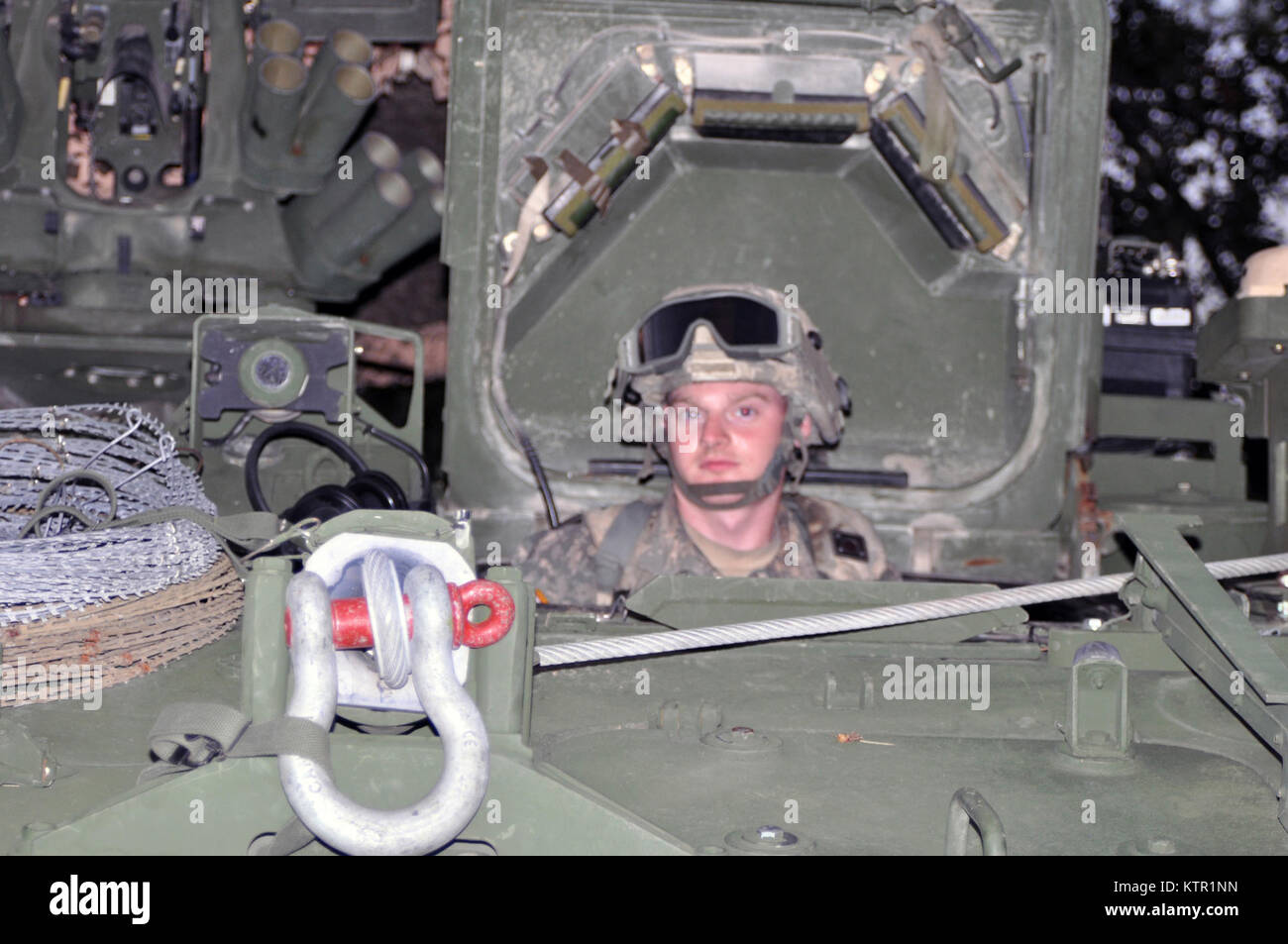 Pennsylvania Army National Guard Spec. Nathan Penwell, a M1126 Stryker ...