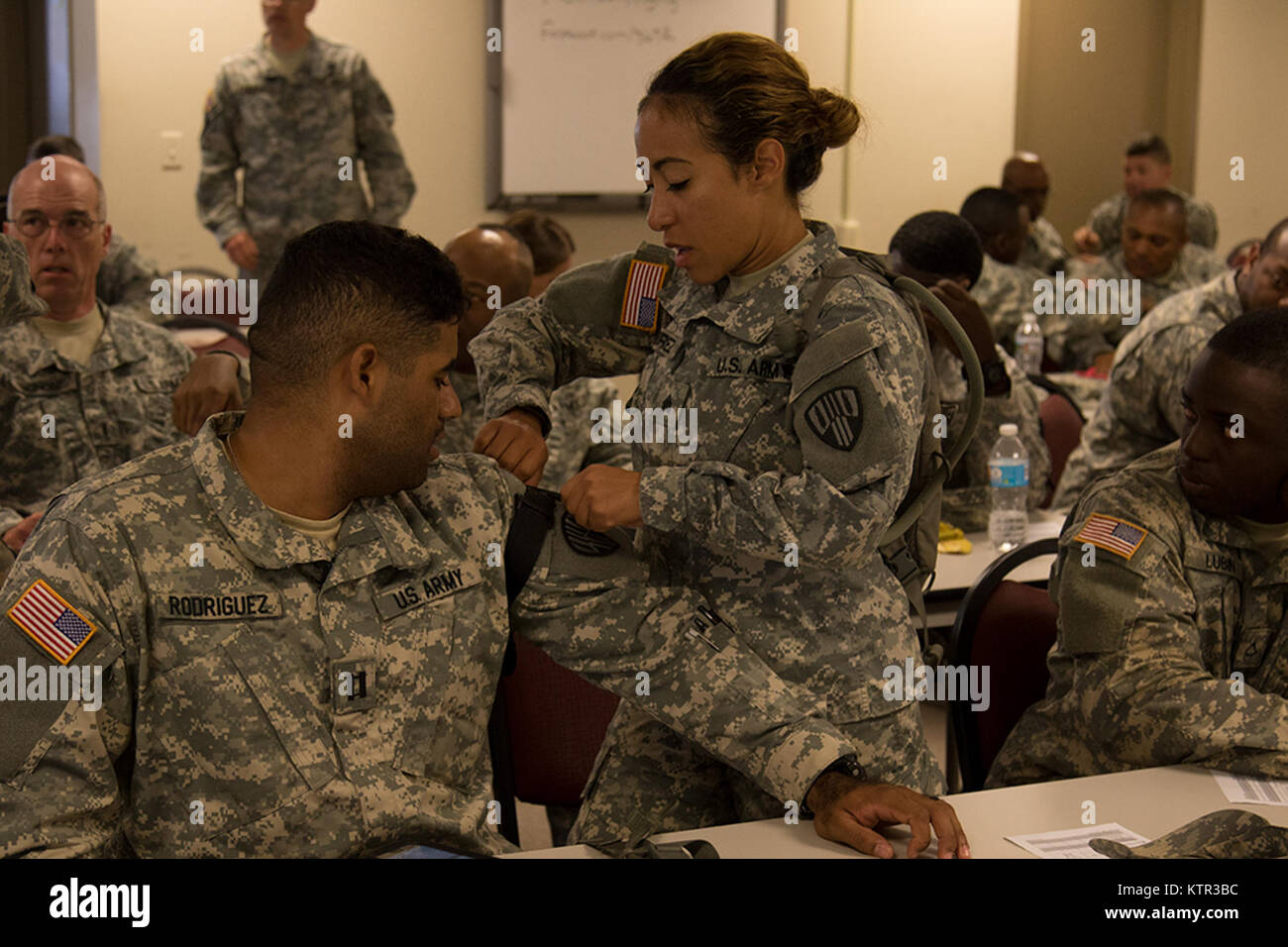 Sgt. Elizabeth Ramirez, of the 369th Sustainment Brigade, practices ...