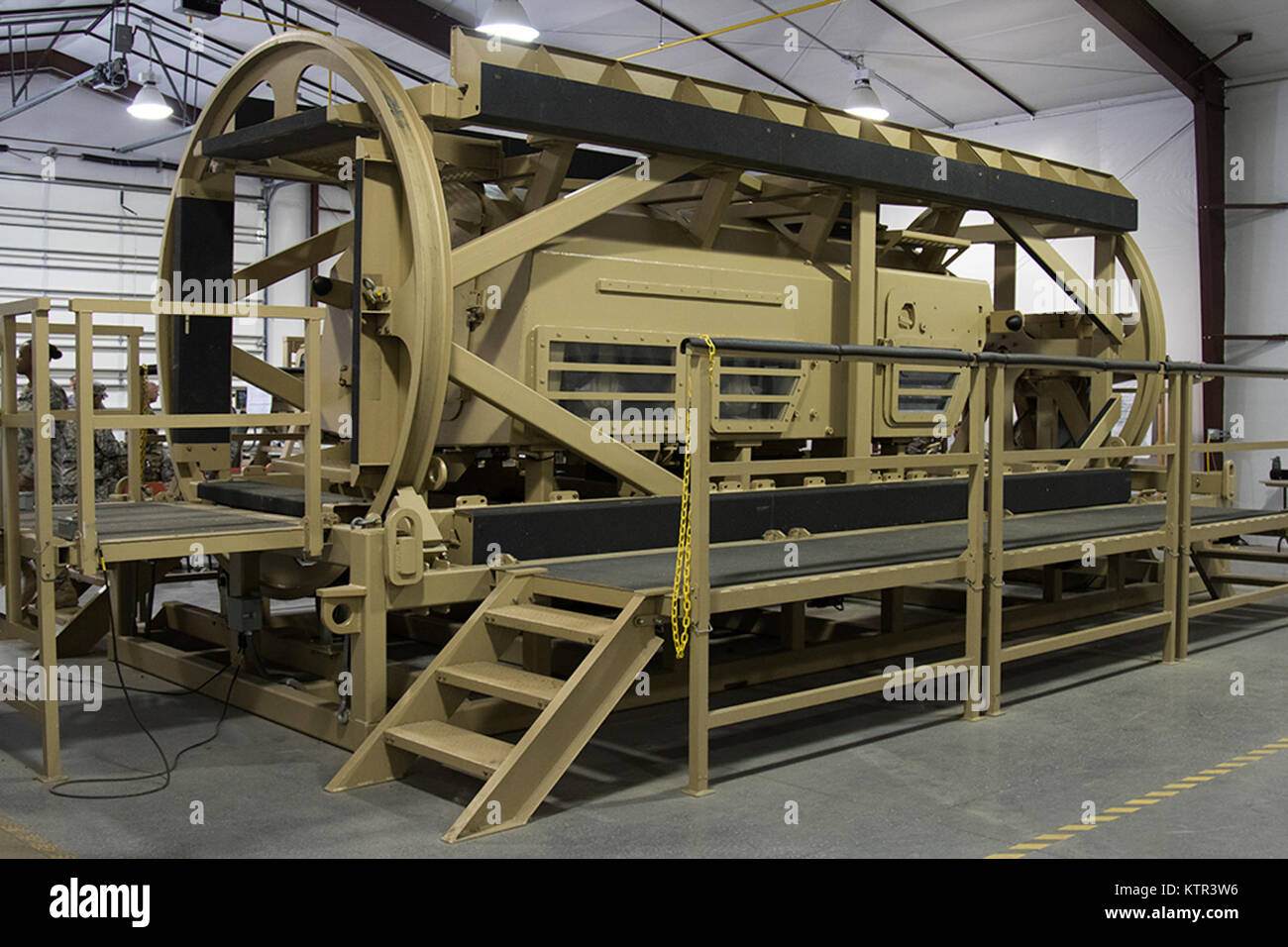 An MRAP Egress Trainer (MET), which simulates a vehicle roll-over, sits ...