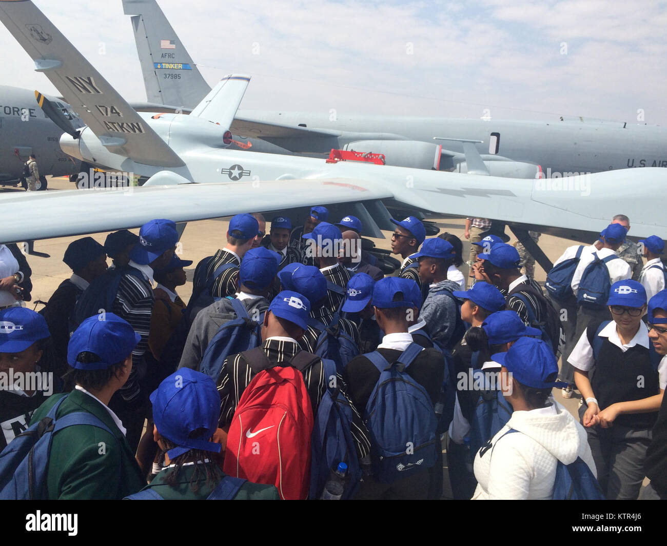 New York Air National Guard Tech Sgt. Jake Wolfe speaks to visitors ...