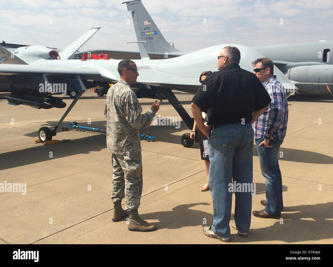 New York Air National Guard Tech Sgt. Jake Wolfe speaks to visitors ...