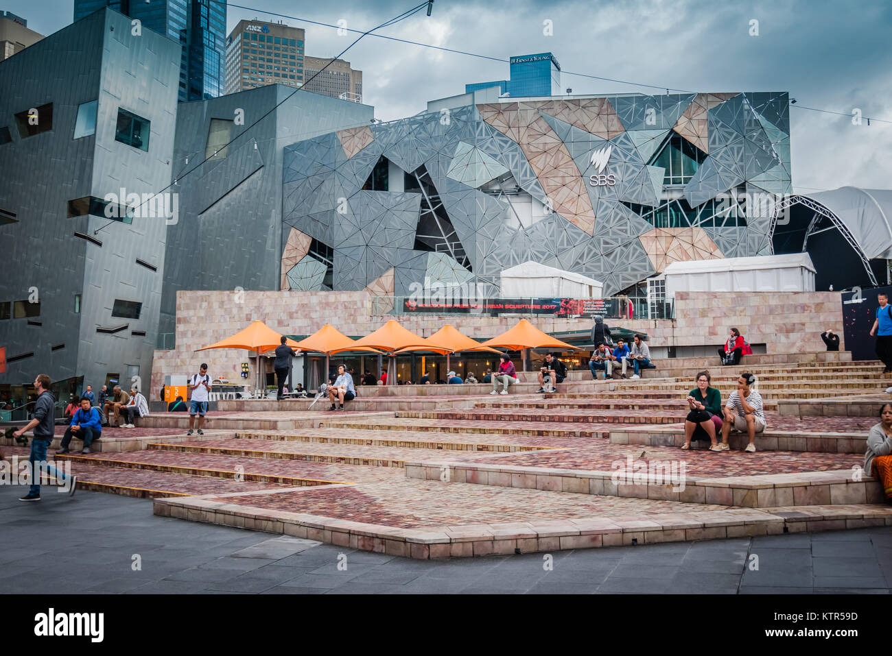 federation square in melbourne Stock Photo - Alamy