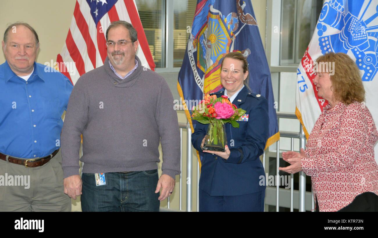LATHAM, N.Y. -- Newly-promoted Lt. Colonel Michelle Buonome (center ...