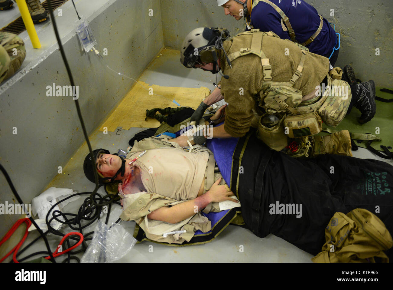 Pararescuemen from the 103rd Rescue Squadron conduct confinsed space ...