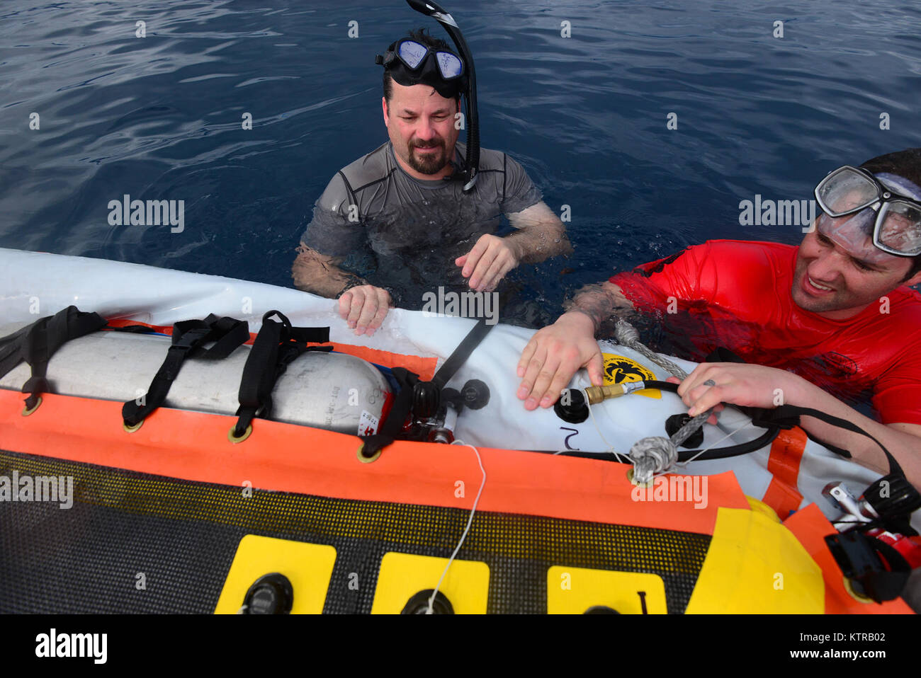 The "Front Porch" flotation device is unfolded and inflated by ...