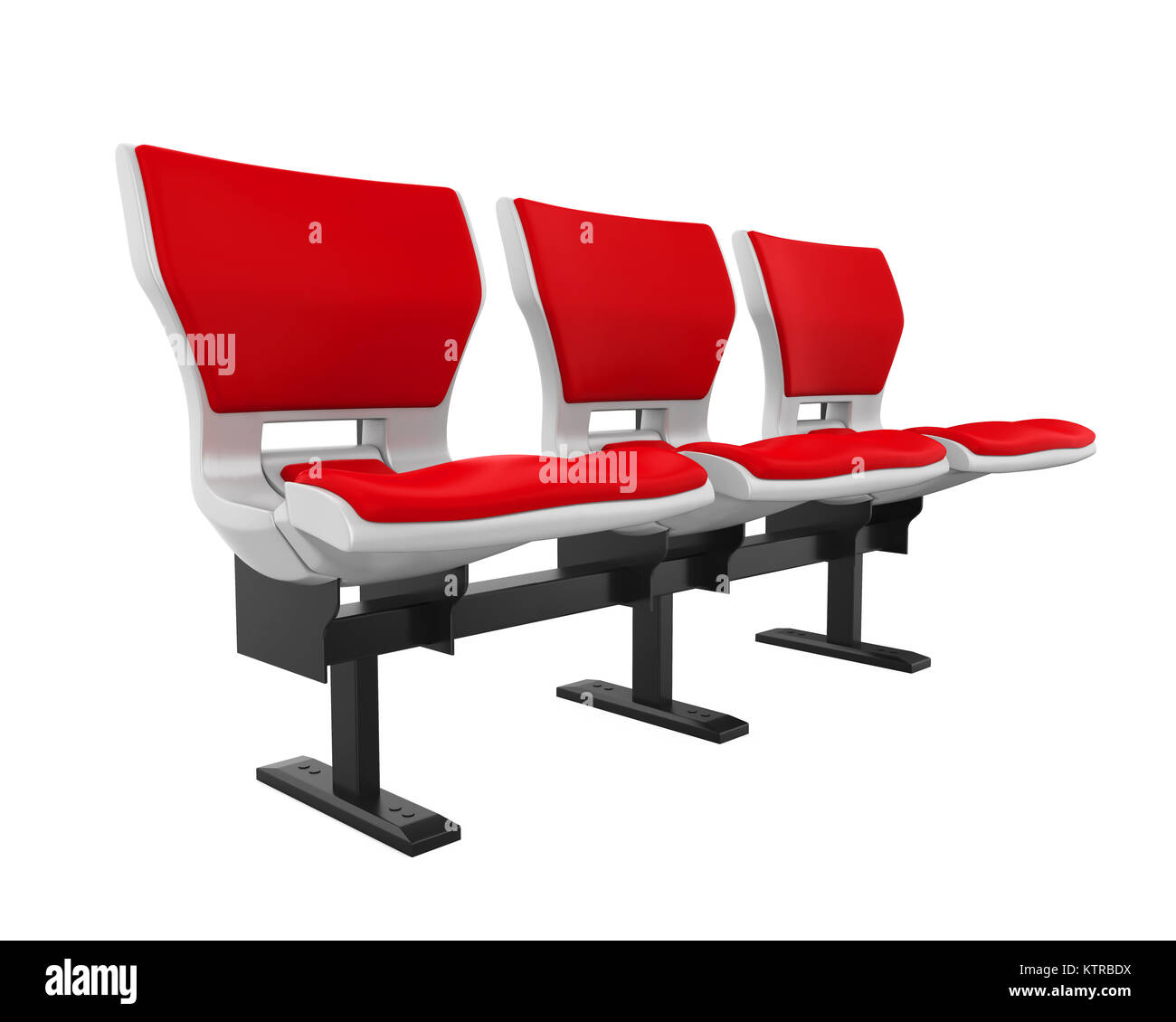 Red Stadium Seats Isolated Stock Photo - Alamy