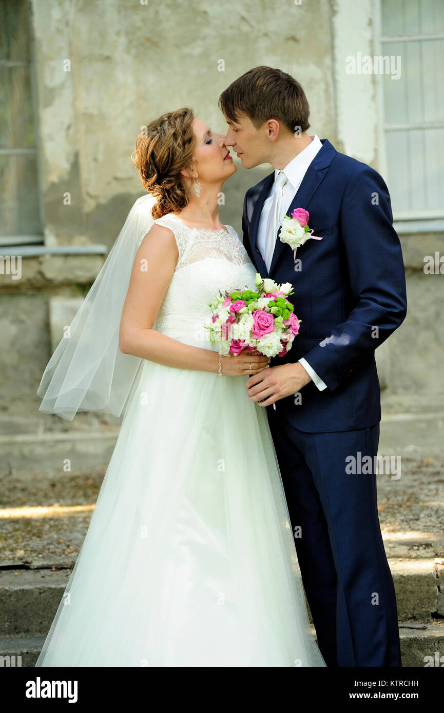 young couple, wedding, love, marriage, Couple on wedding day, two ...