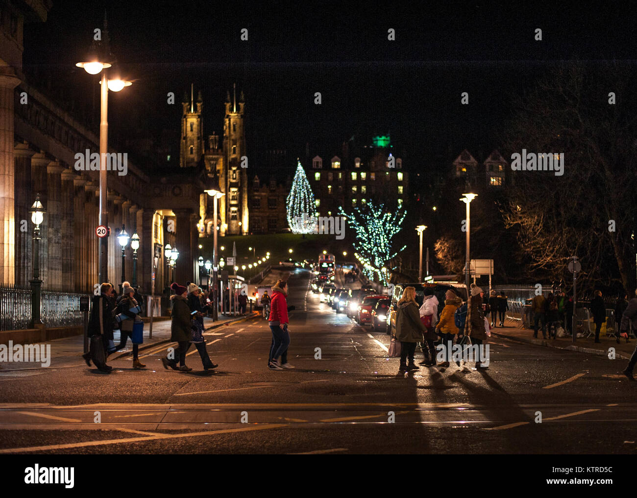 Night lights of Princess street in Edinburgh Stock Photo - Alamy