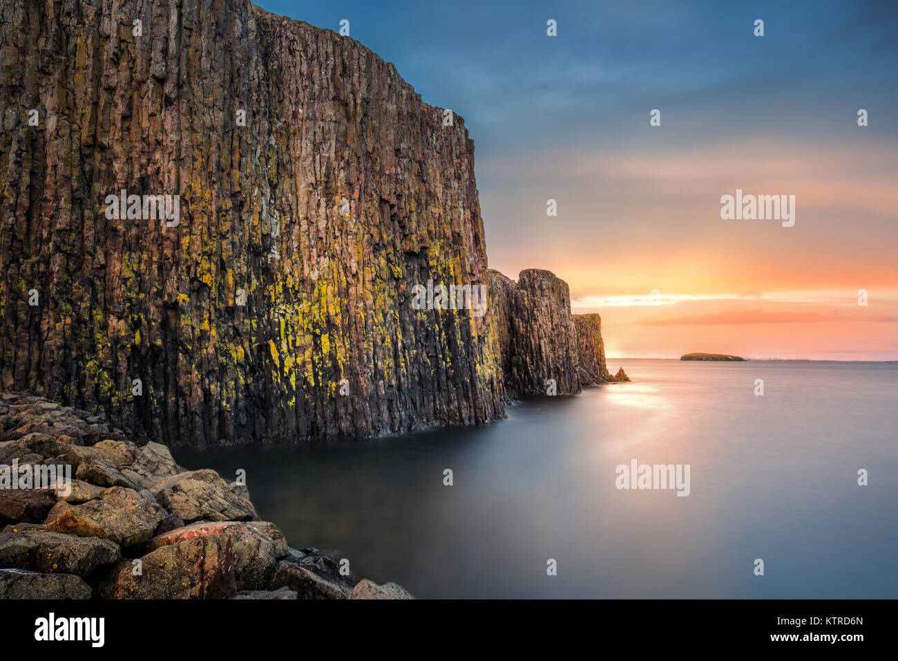 Sugandisey, the basalt island, near Stykkisholmur, Iceland Stock Photo ...