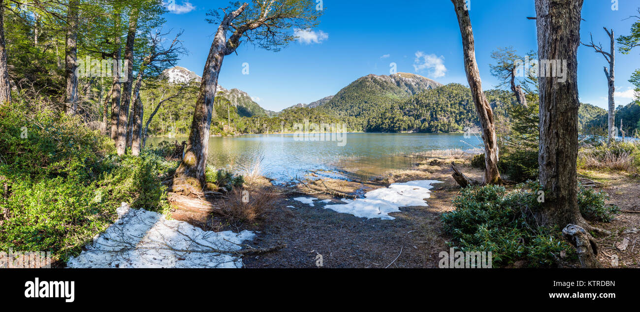 Lago Toro in the Huerquehue National Park in the foothills of the Andes ...