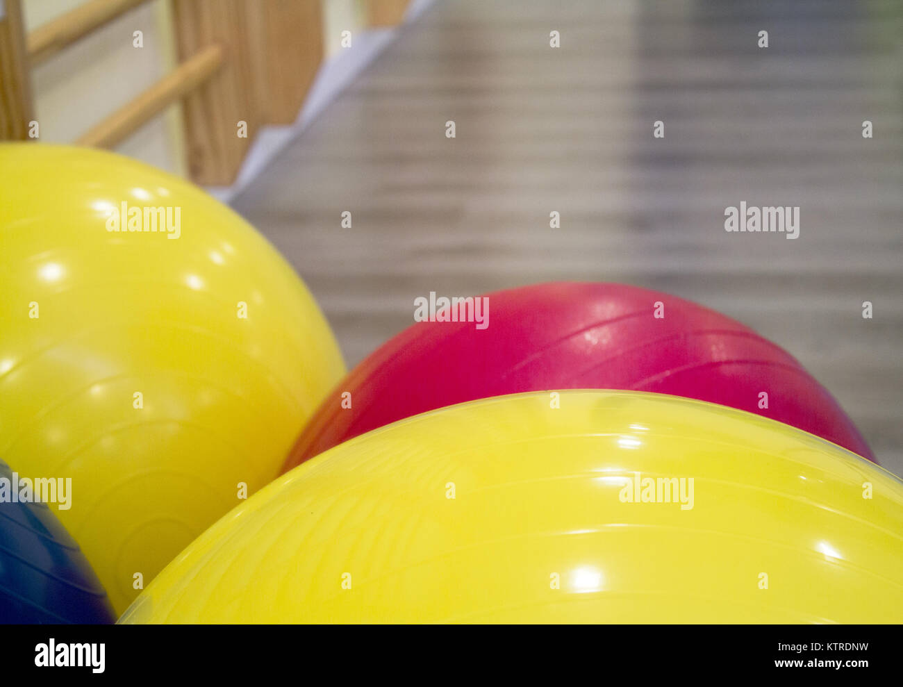 Colored balls for gymnastics and pilates classes Stock Photo - Alamy
