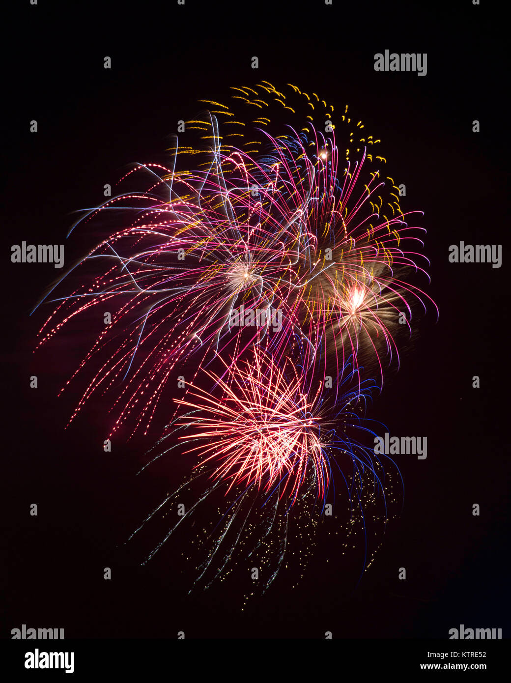Fireworks exploding at night Stock Photo - Alamy