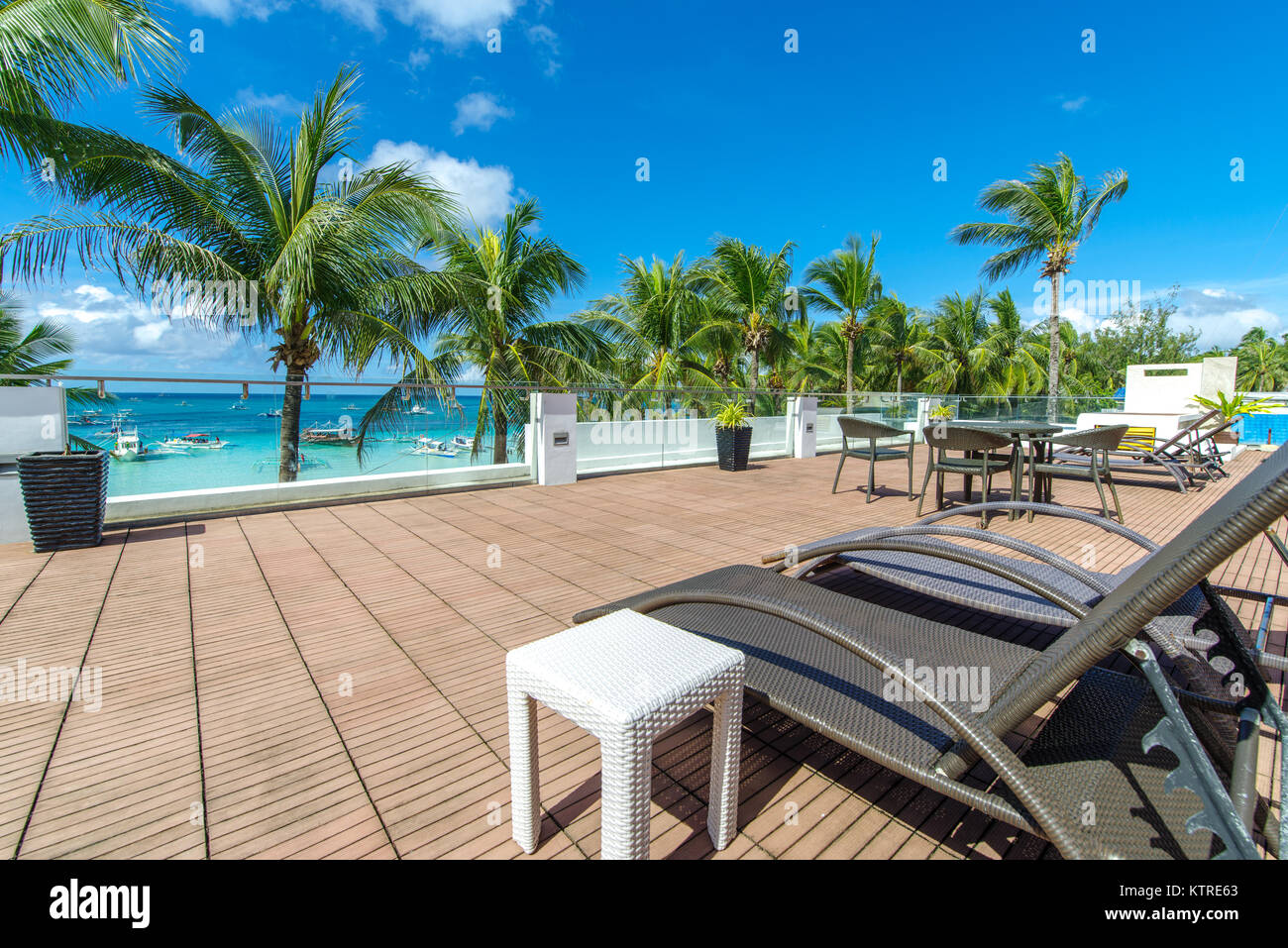 Beautiful landscape in Boracay white beach, Philippines Stock Photo - Alamy