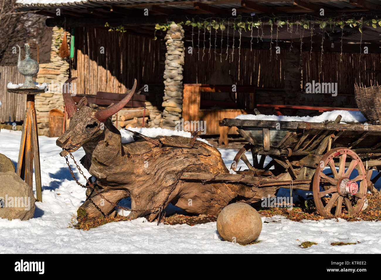 Decorative wooden carriage outdoors Stock Photo - Alamy
