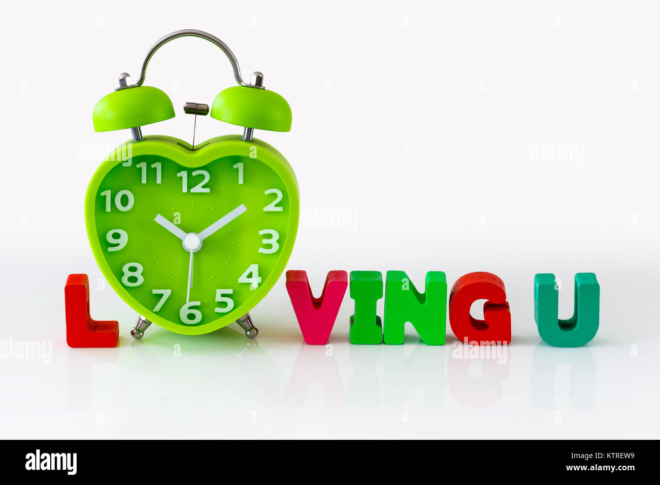 Heart Shaped Clock Wooden Alphabets for Valentin's Concept Stock Photo ...