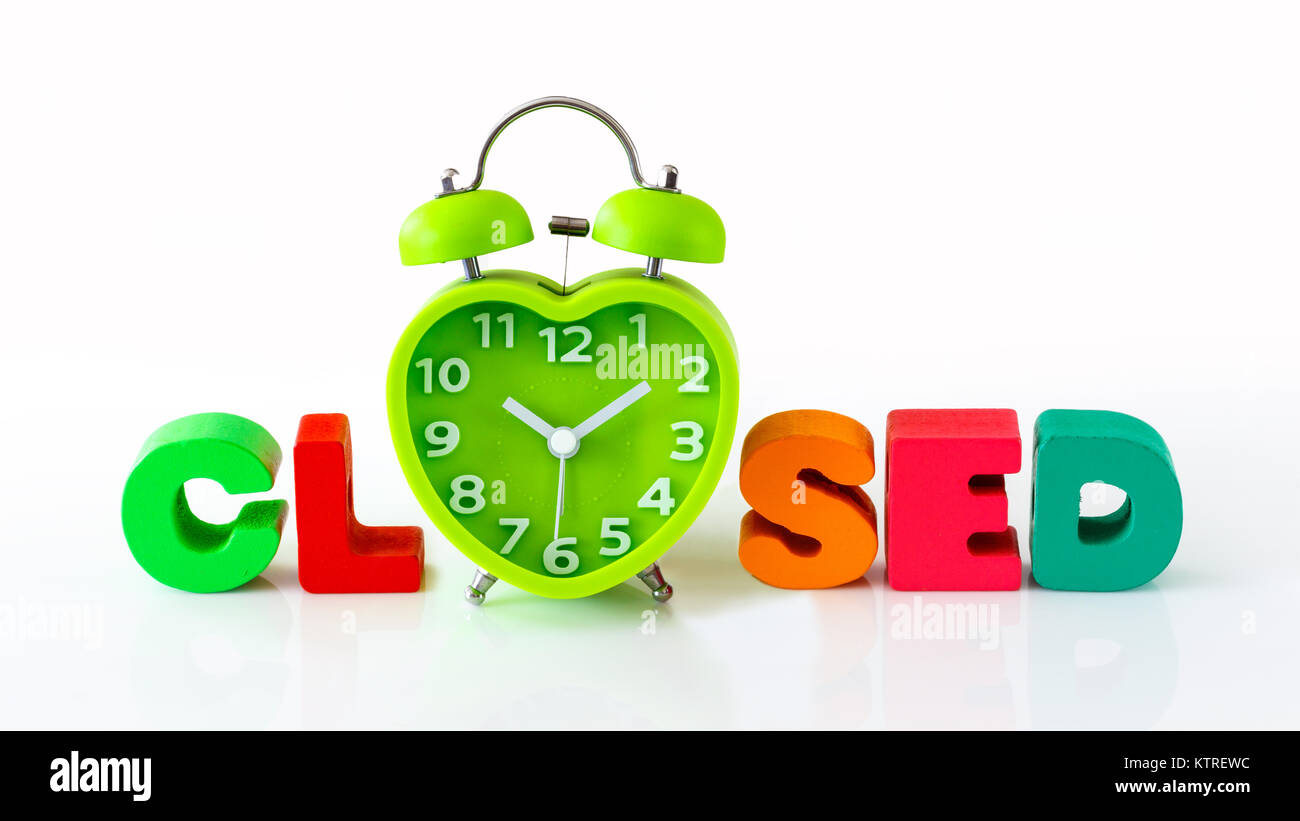 Conceptual Colorful Wooden Alphabets With Table Clock Stock Photo - Alamy