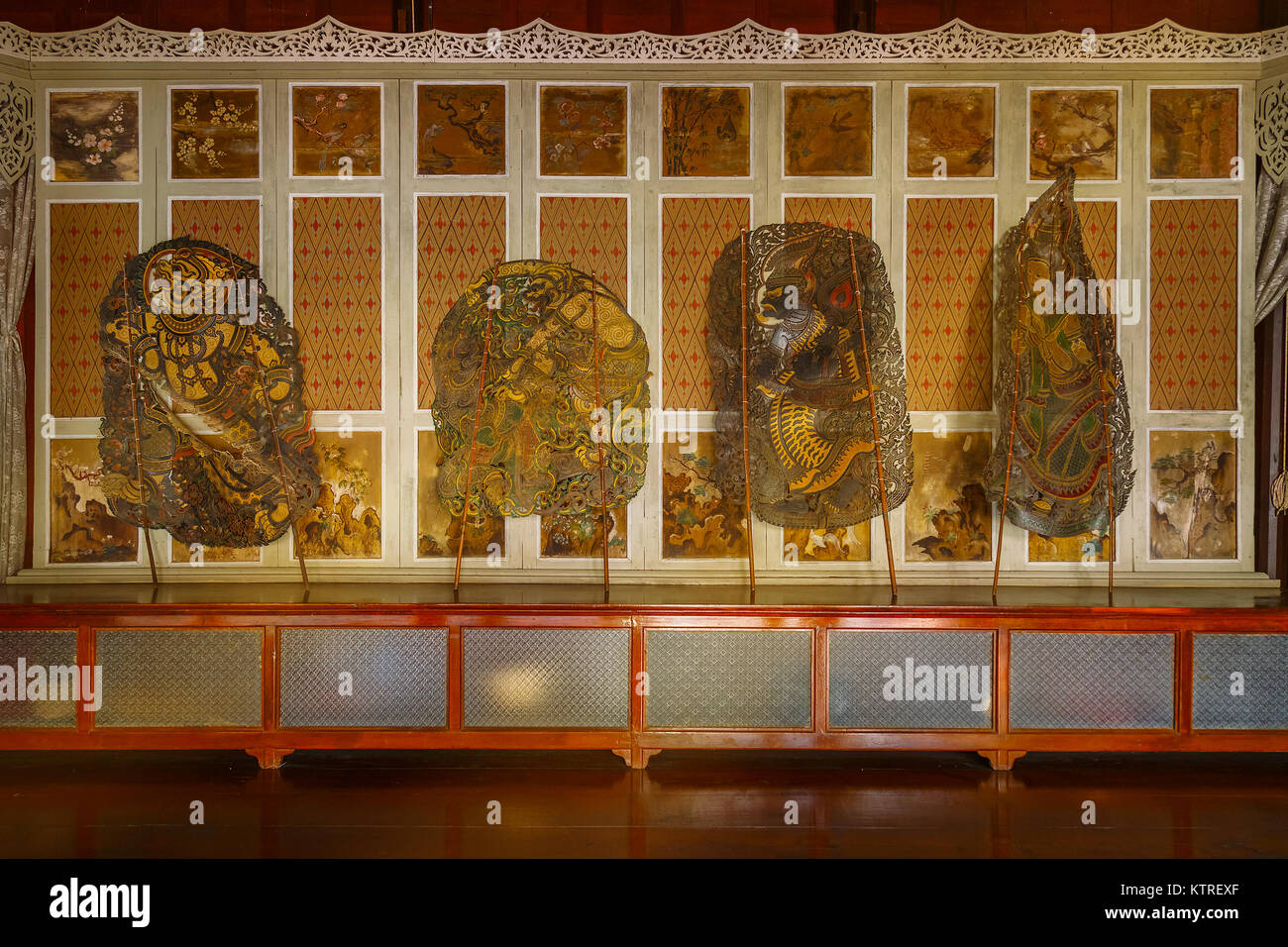 BANGKOK, THAILAND - DECEMBER 30 2015: Thai traditional shadow puppets ...