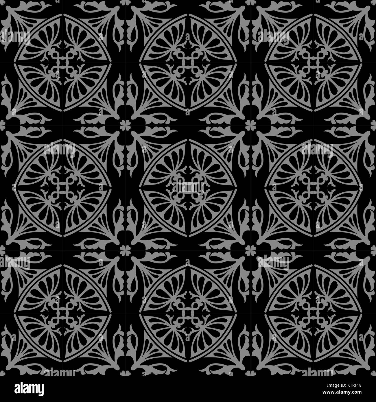 Antique seamless silver background round curve kaleidoscope Stock ...