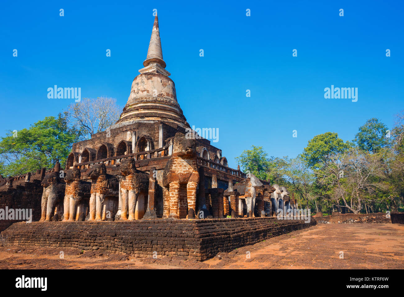 Wat Chang Lom Temple at Si Satchanalai Historical Park, a UNESCO world ...