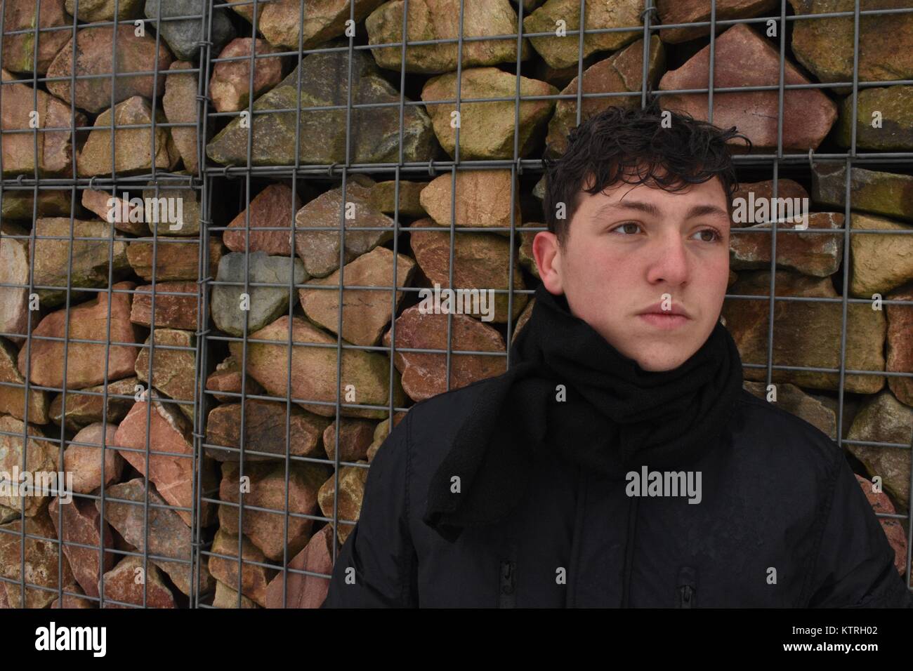 Moroccan Model in the snow, Breda, Netherlands Stock Photo - Alamy