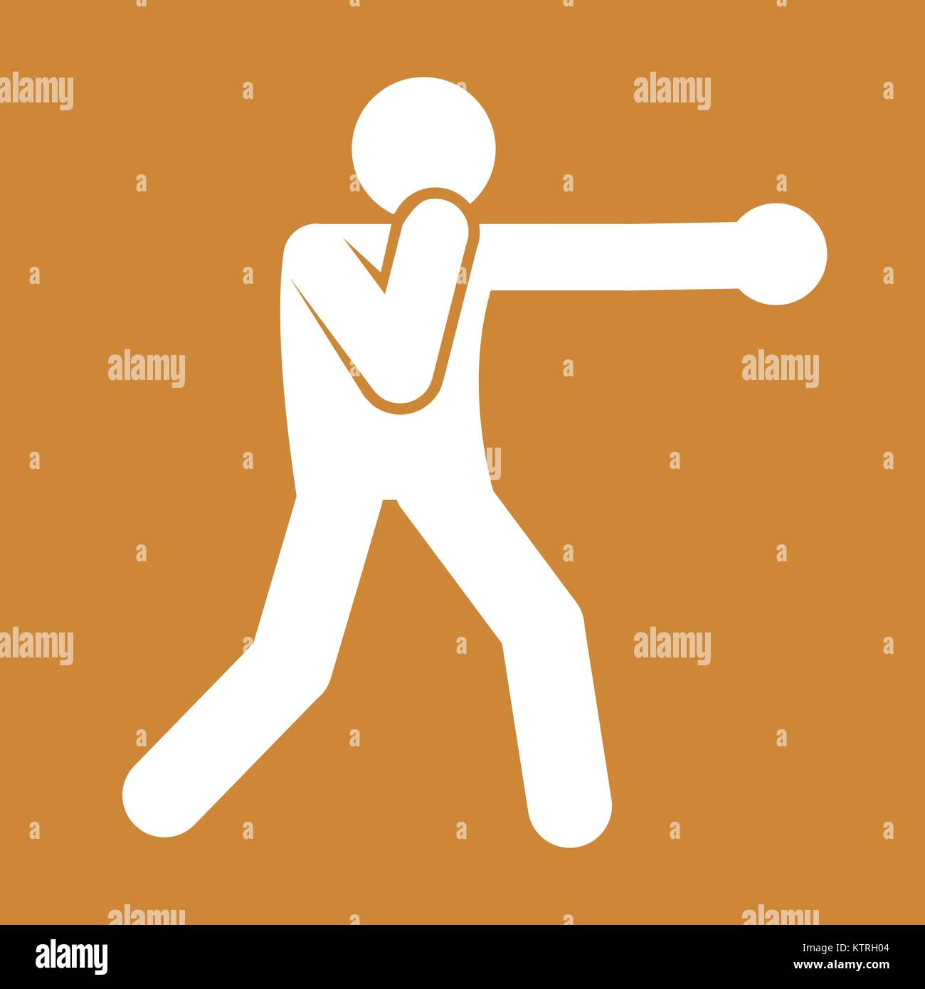 Boxing Punch Outline Sport Figure Symbol Vector Illustration Graphic ...