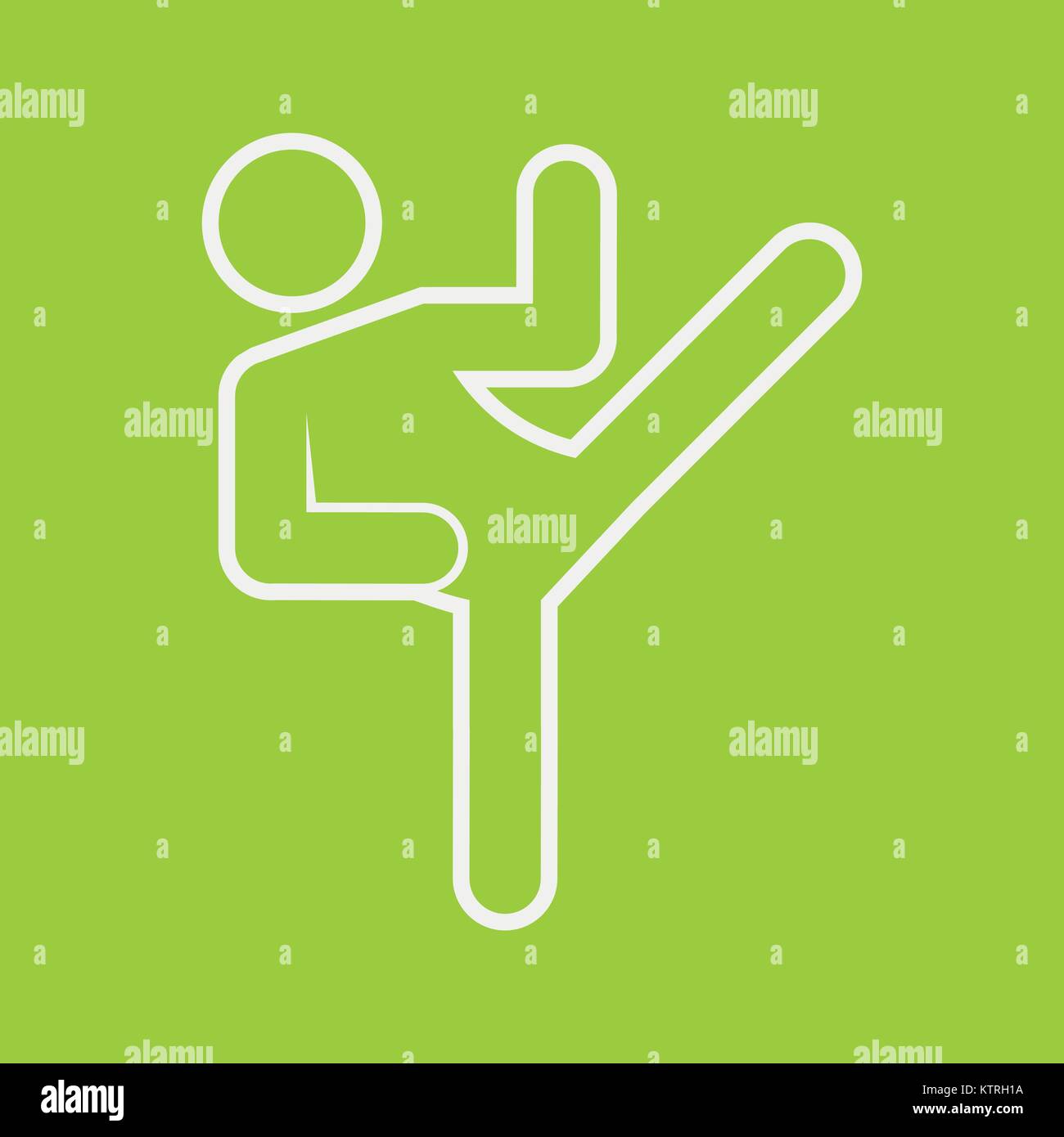 Karate Kick Outline Sport Figure Symbol Vector Illustration Graphic ...