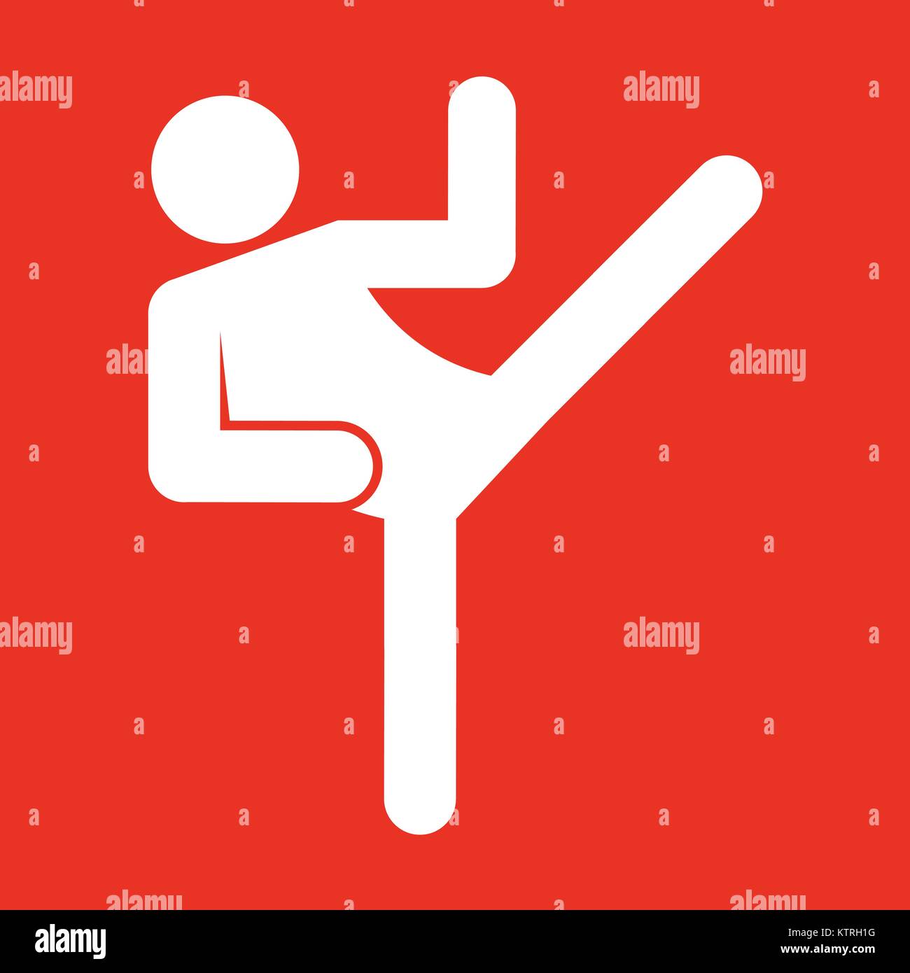 Karate Kick Sport Figure Symbol Vector Illustration Graphic Design ...