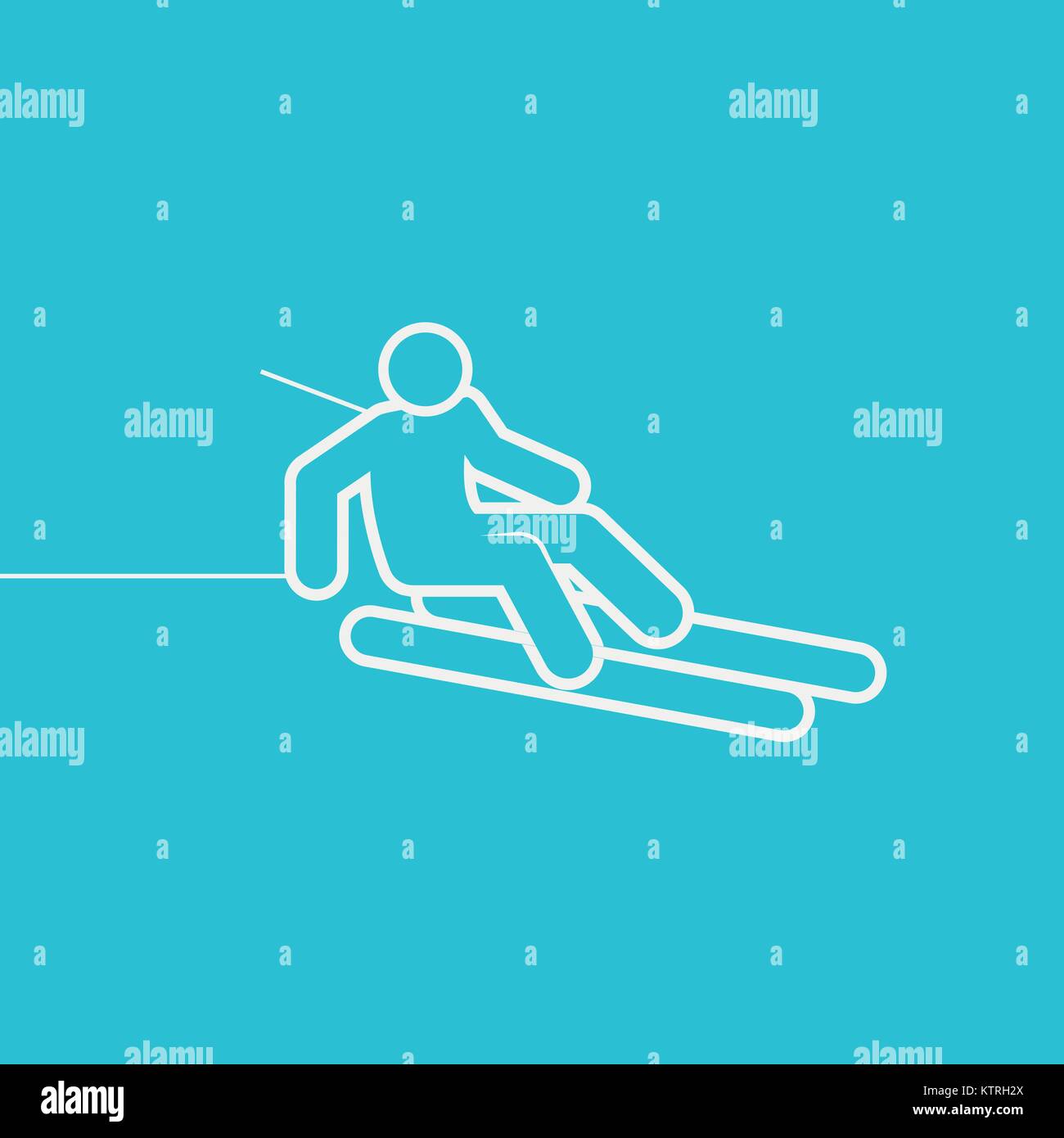 Skiing Outline Sport Figure Symbol Vector Illustration Graphic Design ...