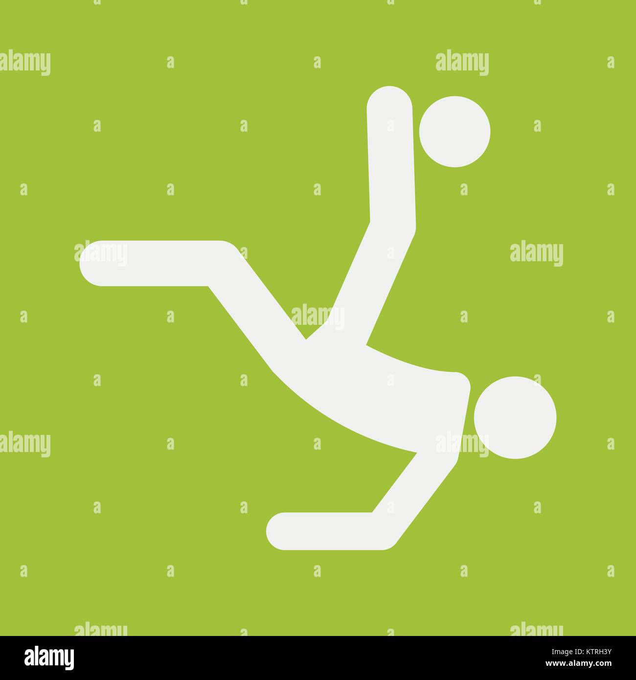 Overhead Kick Football Soccer Sport Figure Symbol Vector Illustration ...