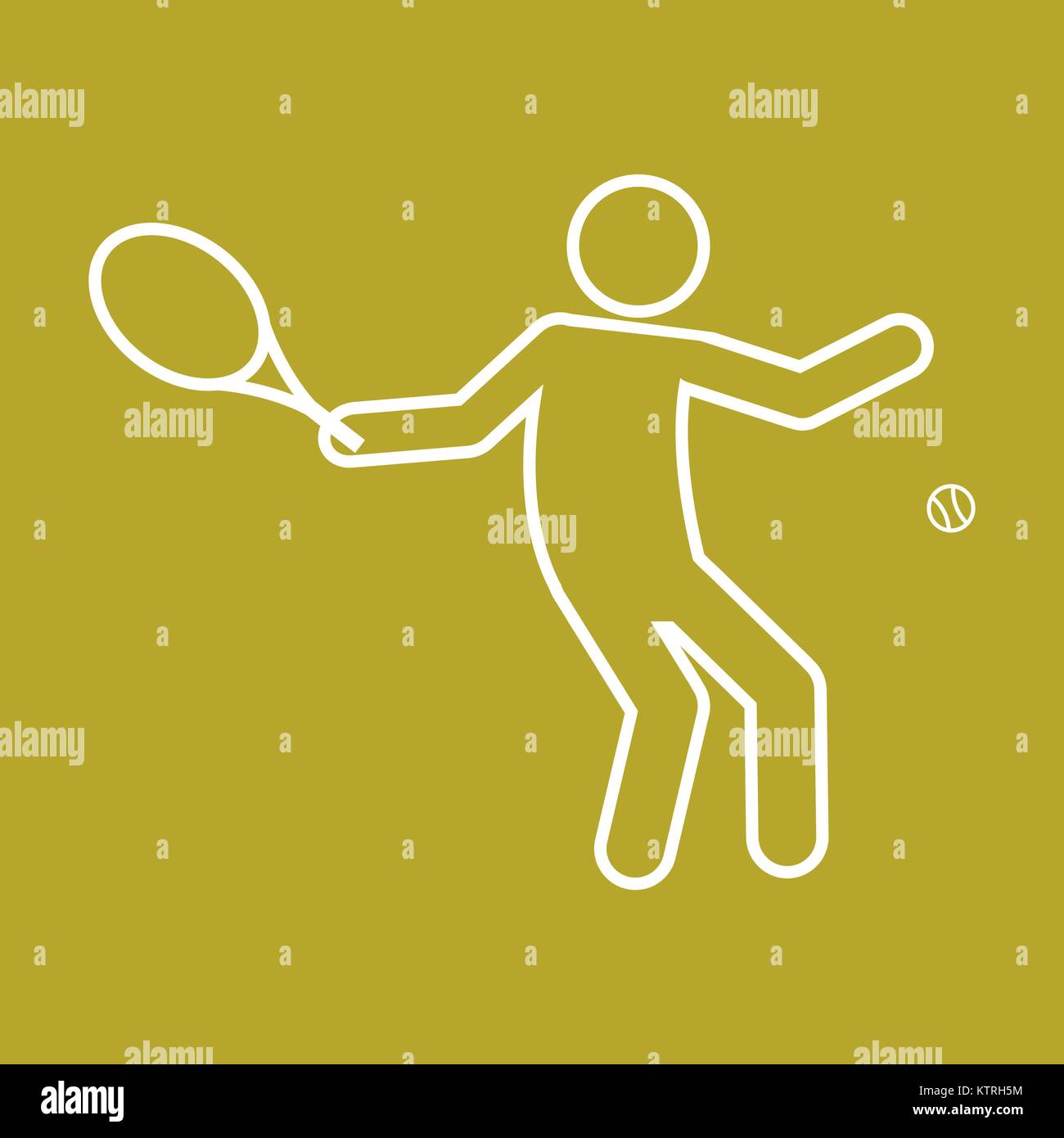 Tennis Sport Figure Outline Symbol Vector Illustration Graphic Design ...